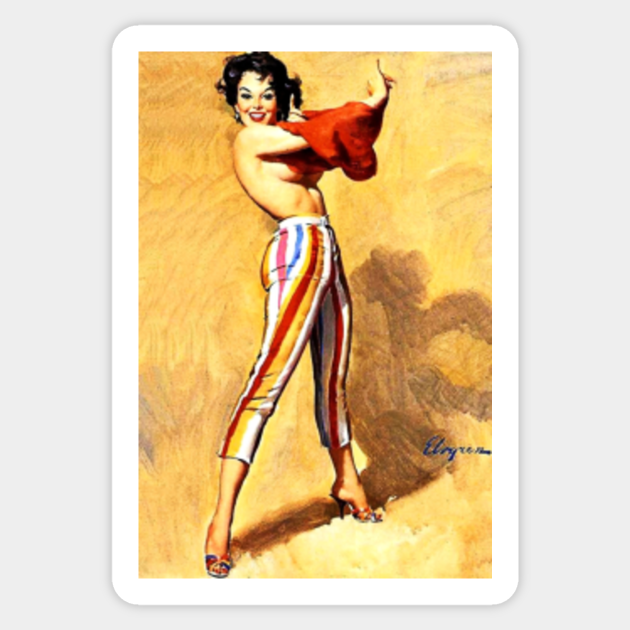 Gil Elvgren Swim Anyone 1969 Girls Sticker Teepublic